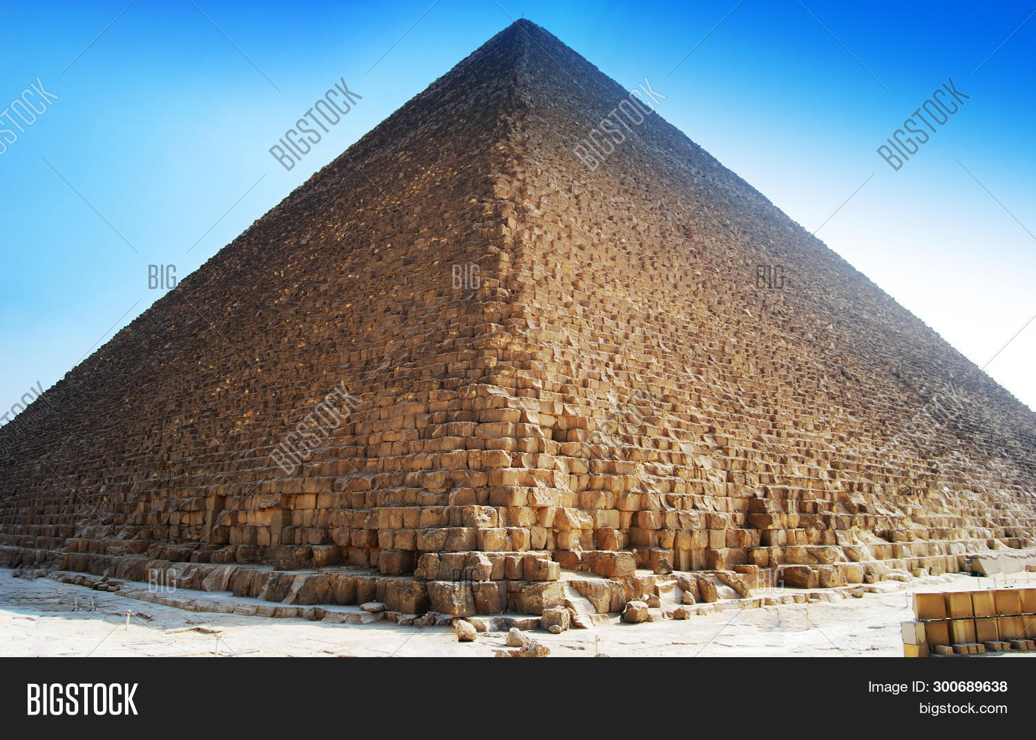 The Great Pyramid Of Cheops In Cairo, Egypt image & stock photo. 300689638