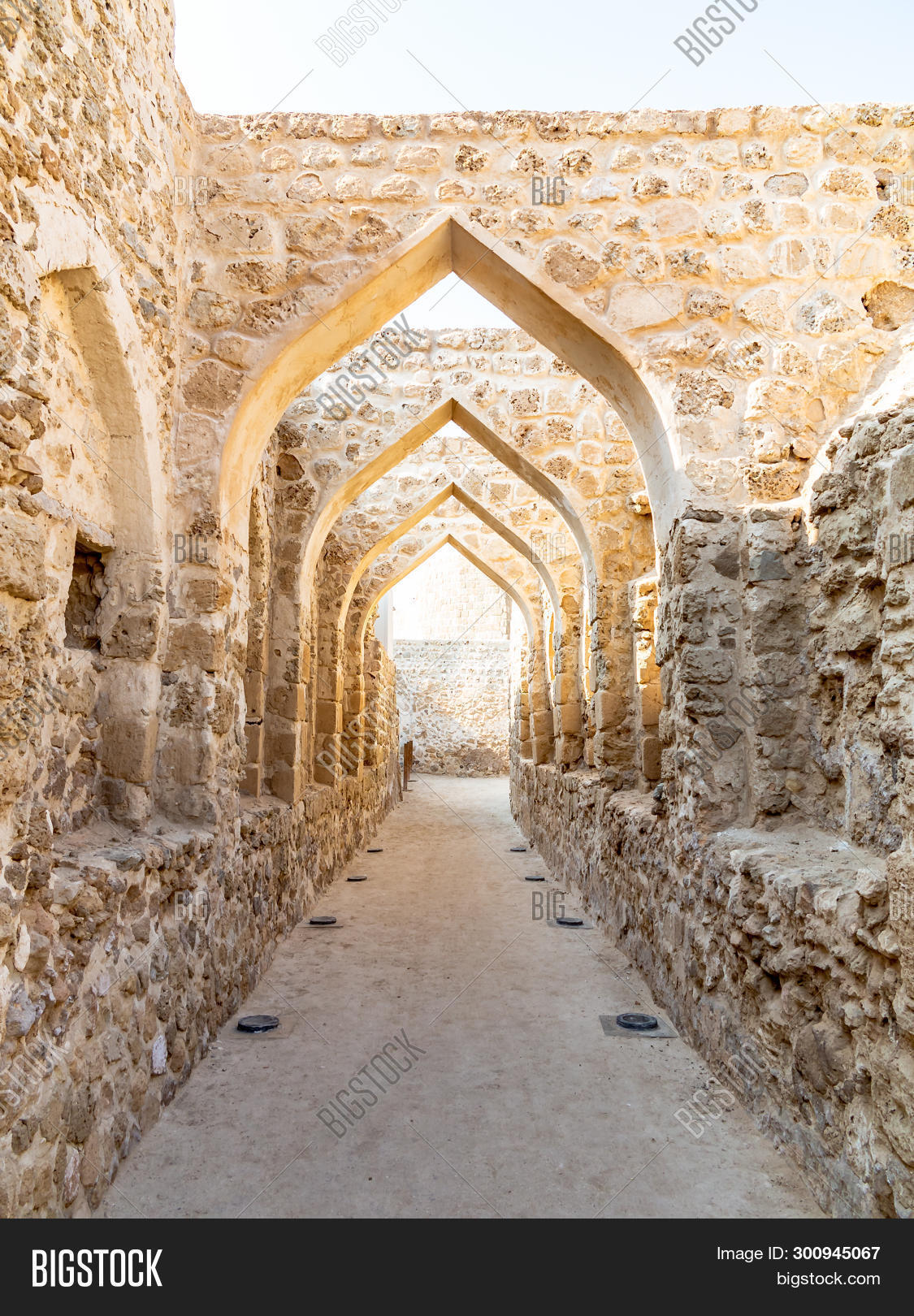 Fort Of Bahrain Ruin In Manama, Bahrain. Qalat Al-bahrain Site Museum ...