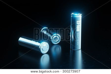 Close Up Concept Of Modern Metal Lithium Ion Battery Cell Used In ...
