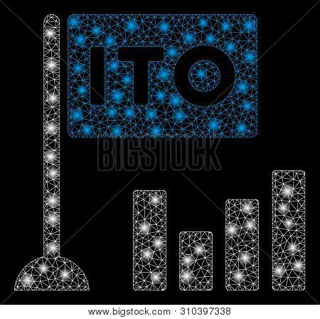 Glowing Mesh Ito Bar Chart With Glitter Effect. Abstract Illuminated ...