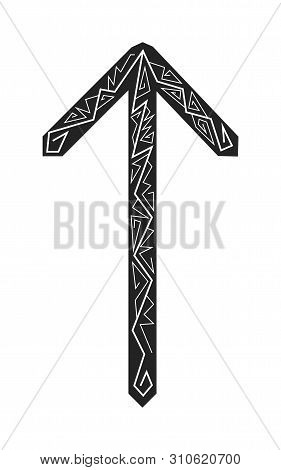 Rune Teiwaz. Ancient Scandinavian Runes. Runes Senior Futarka. Magic ...