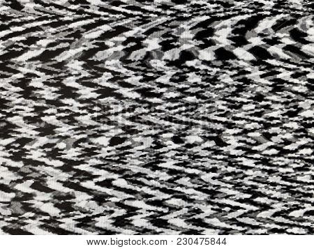 Fuzzy static interference screen display tv monitor black and white zig ...