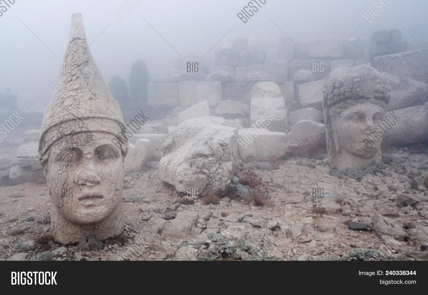 Ancient Stone Statues Of God Apollo (mithra) And Goddess Of Kommagene ...