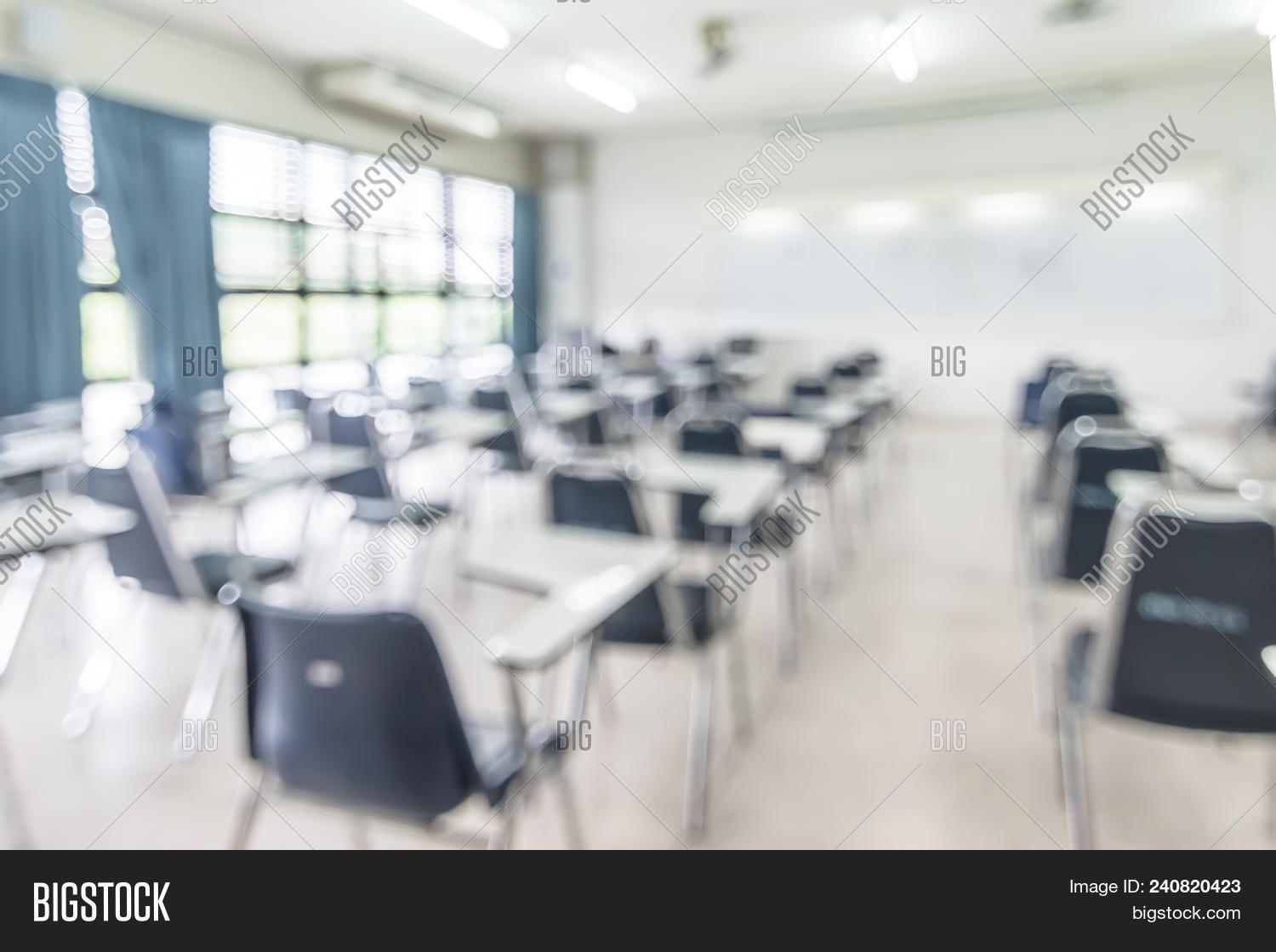 Blur Classroom Education Background Empty School Class Lecture Room ...