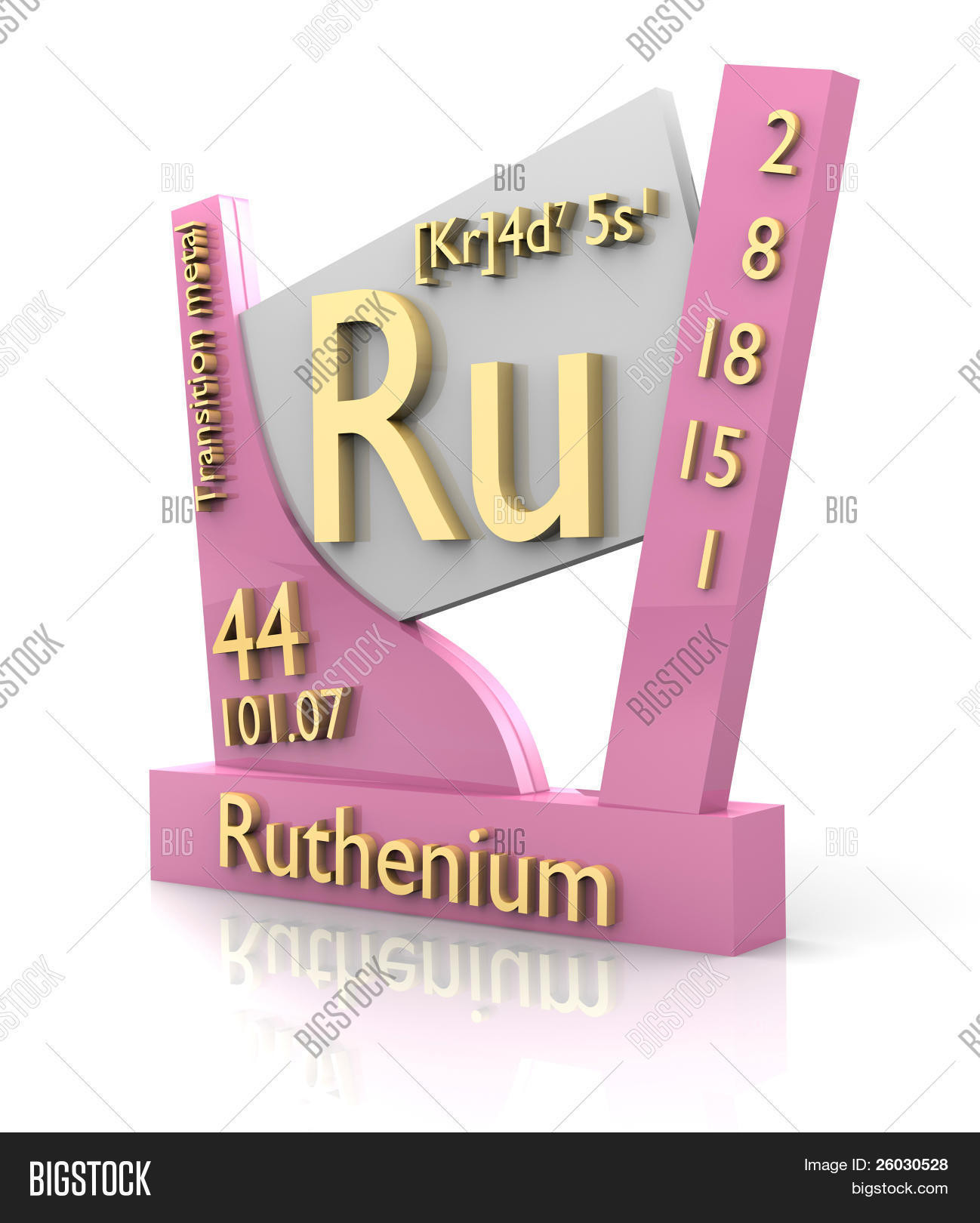 Ruthenium Form Periodic Table Of Elements - V2 image & stock photo ...
