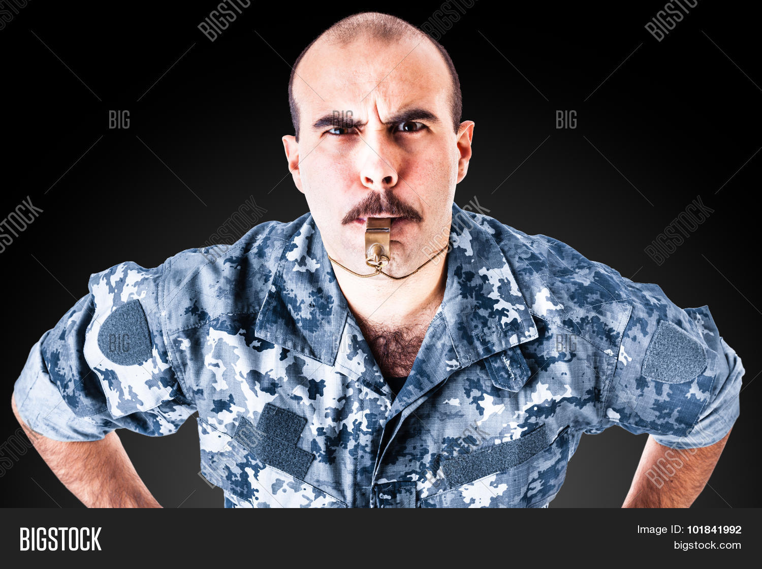 Drill Sergeant With Moustache image & stock photo. 101841992