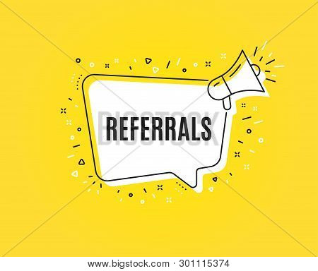 Referrals Symbol. Megaphone Banner. Referral Program Sign. Advertising ...