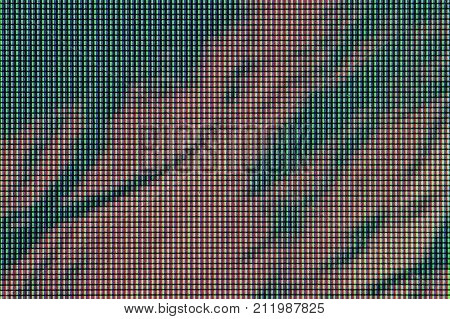 Closeup LED lights bulb diode from LED TV or LED monitor screen display ...