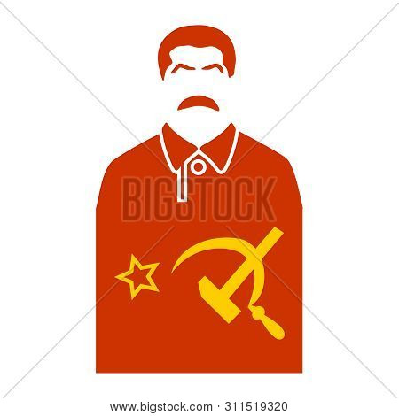 Vector Portrait Of Joseph Stalin. Soviet Union Leader. Flag Of The Ussr ...