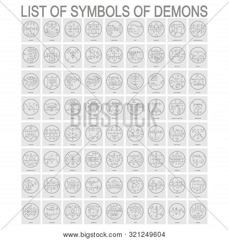 Vector Set With Symbols Of Demons. Sigils Of Demons image & stock photo ...