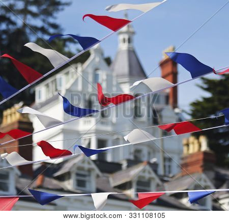 A Bunting Of Red, White And Blue Fourth Of July Flags, Victorian ...