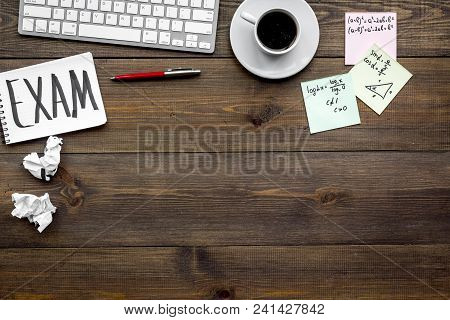 Preparing For The Exam. Word Exam Written In Notebook On Student's Desk ...