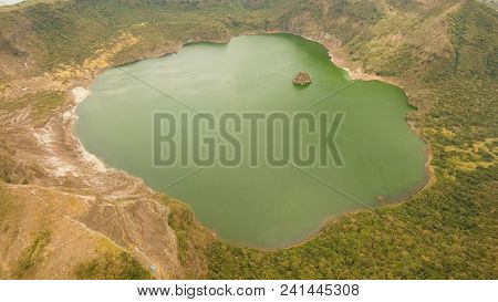 Aerial View Lake Crater At Taal Volcano On Luzon Island North Of Manila ...