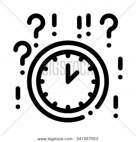Clock And Question Mark Icon Vector. Outline Clock And Question Mark ...