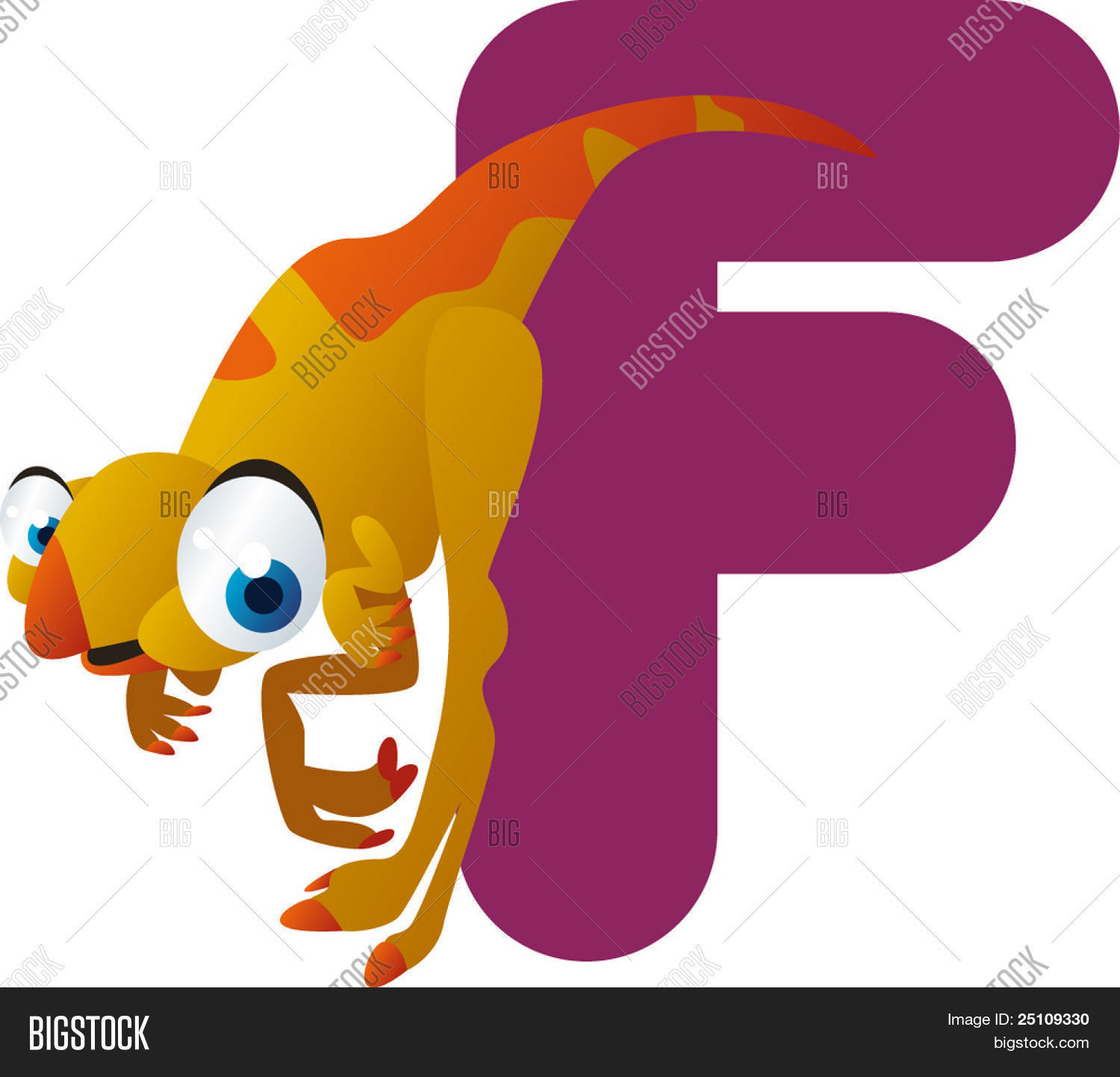 vector dino alphabet: F is for fabrosaurus image & stock photo. 25109330