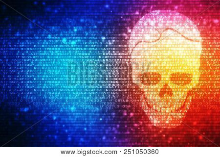 Concept Of Cyber Crime, Internet Piracy And Hacking, Shape Of Skull ...