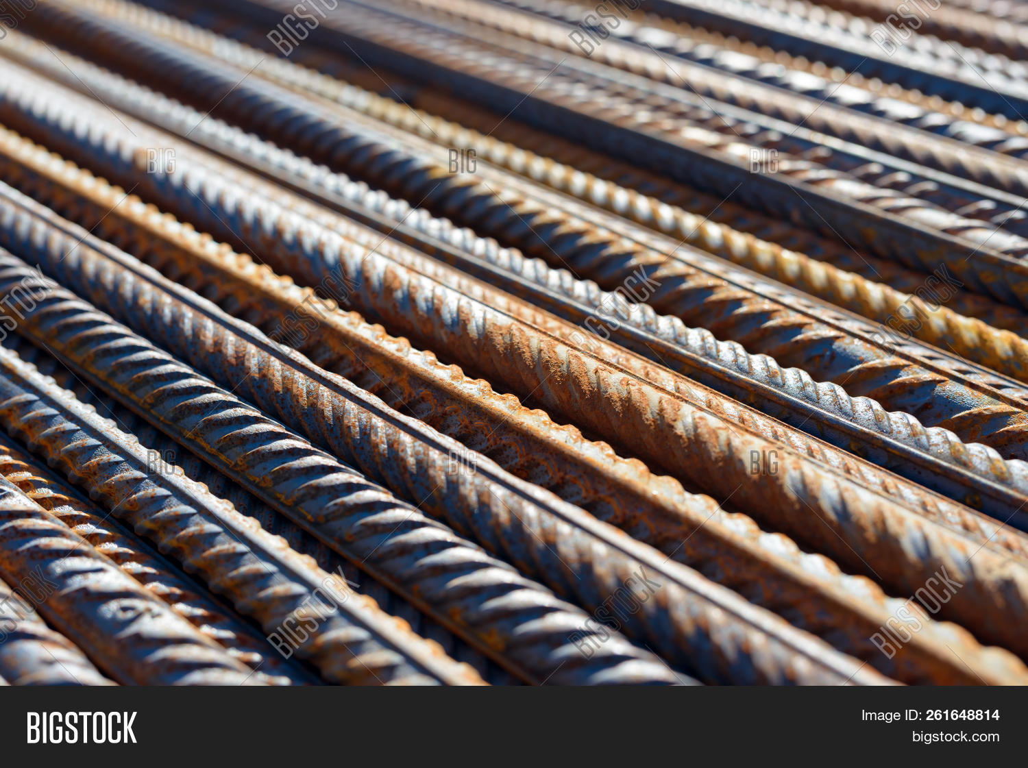 Reinforcing Steel Bar Background, Rebar For Concrete Construction Work ...