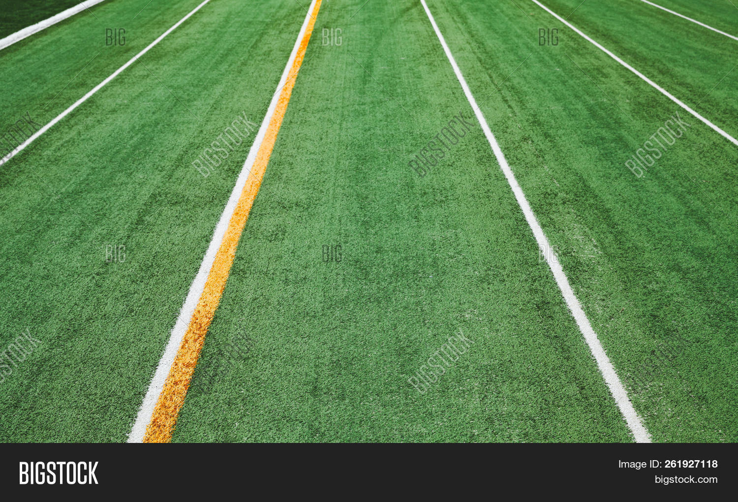 Empty Running Track Background With Artificial Turf Field And Border ...