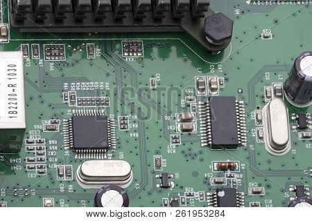 Circuit Board. Electronic Computer Hardware Technology. Motherboard ...