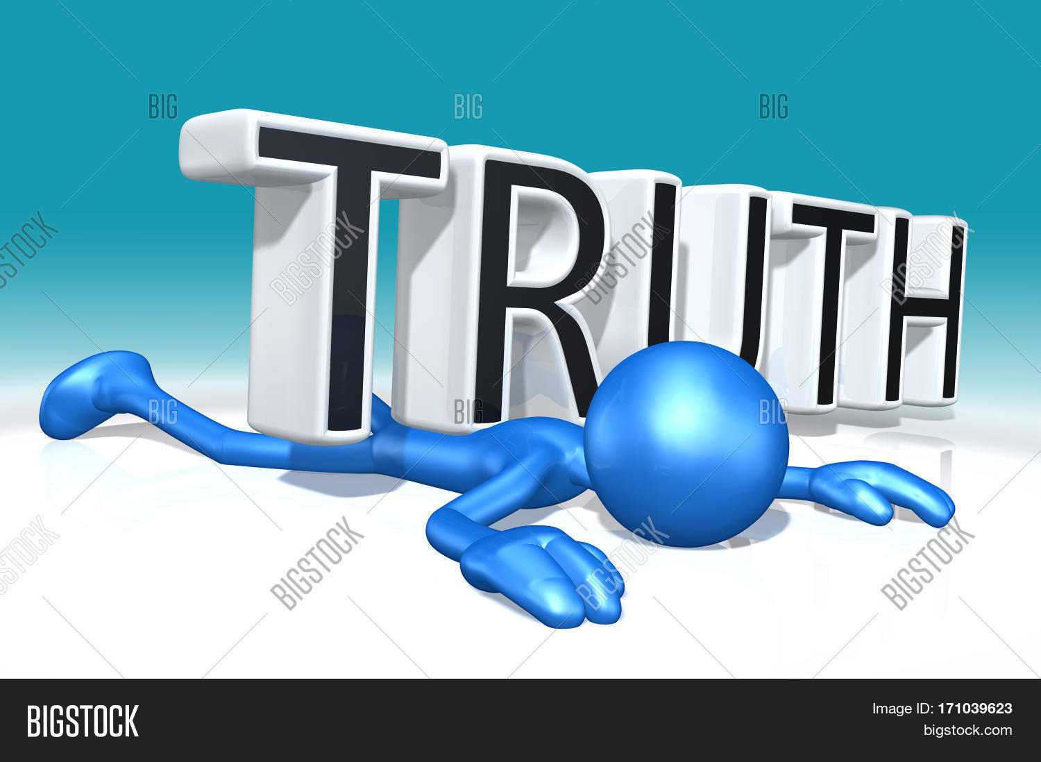 The Original 3D Character Illustration Crushed By The Word Truth image ...