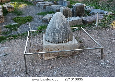 Famous Ancient Marble Navel Stone Also Known As Omphalos In Ancient ...
