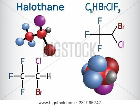 Halothane General Anesthetic Drug Molecule. Structural Chemical Formula ...