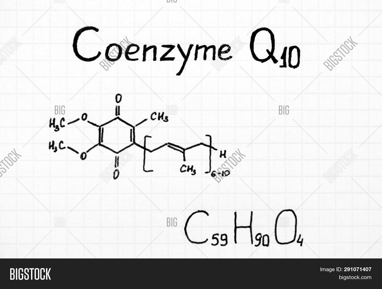 Chemical Formula Of Coenzyme Q10. Close Up. image & stock photo. 291071407