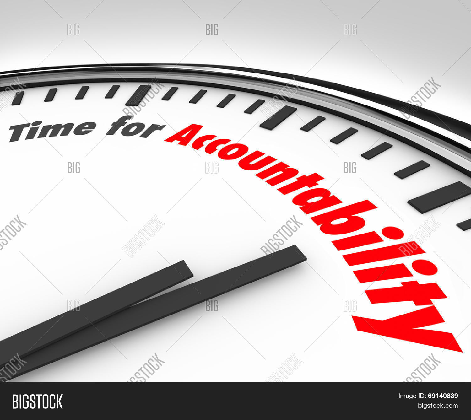 Time for Accountability words on a clock face showing importance of ...