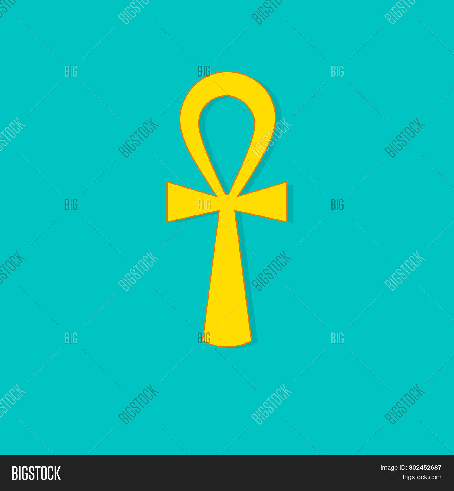 Golden ankh icon. Clipart image isolated on background image & stock ...