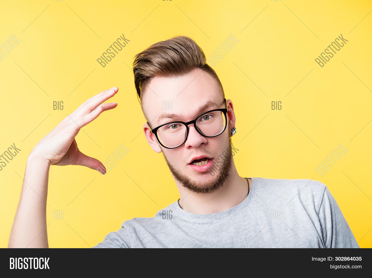 Body Language. Young Man Acting Gesturing. Stupefied Bored Annoyed ...