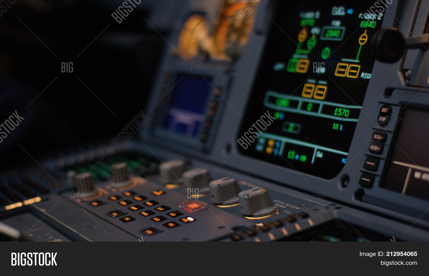 Autopilot Control Element Of An Airliner. Panel Of Switches On An ...