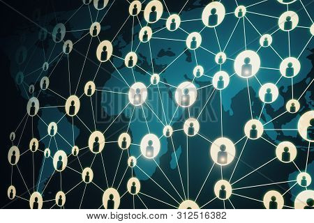 Creative Blue Social Network - Stock Image - Everypixel