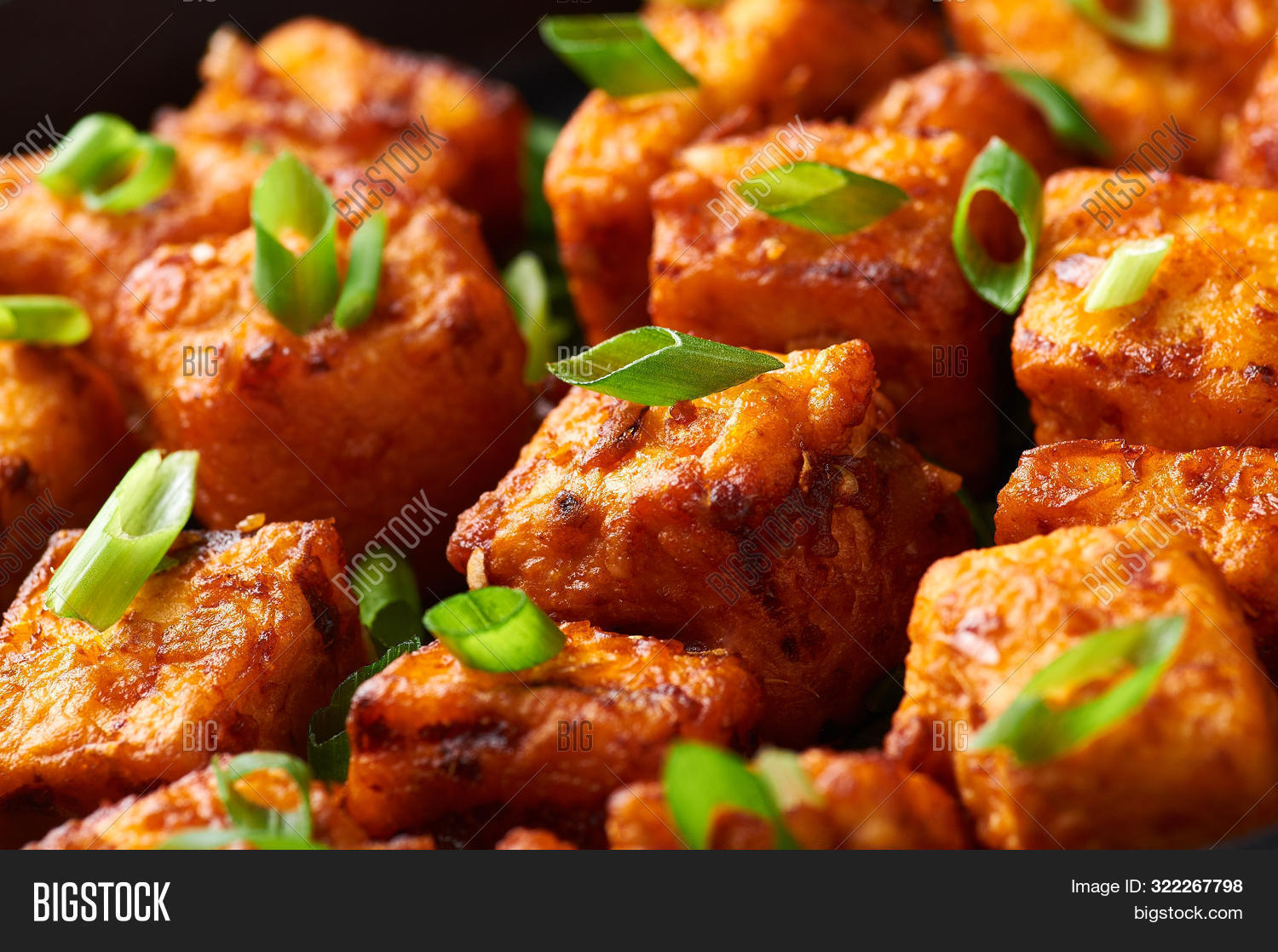 Paneer Manchurian In Bowl At Black Concrete Background. Paneer ...
