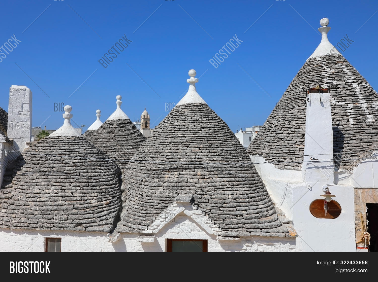 The Conical Roofs Of A White Trulli Houses, Traditional apulian dry ...