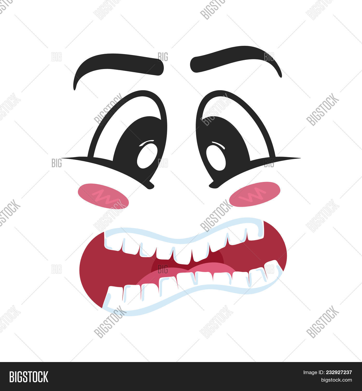 Consternation Emoji Emoticon Or Smiley Face Character. Funny Facial ...