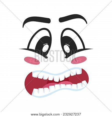 Consternation Emoji Emoticon Or Smiley Face Character. Funny Facial ...