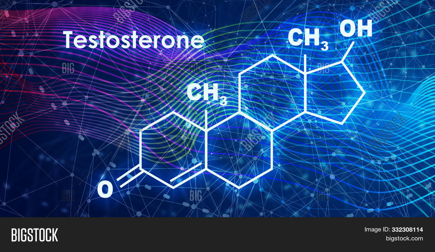 Chemical Molecular Formula Hormone Testosterone. Infographics ...