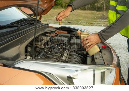 Emergency Mechanic On The Road Checks The Faulty Car, Help On The Road ...