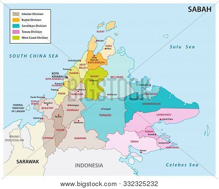 Administrative And Political Map Of The Malayan State Sabah image ...