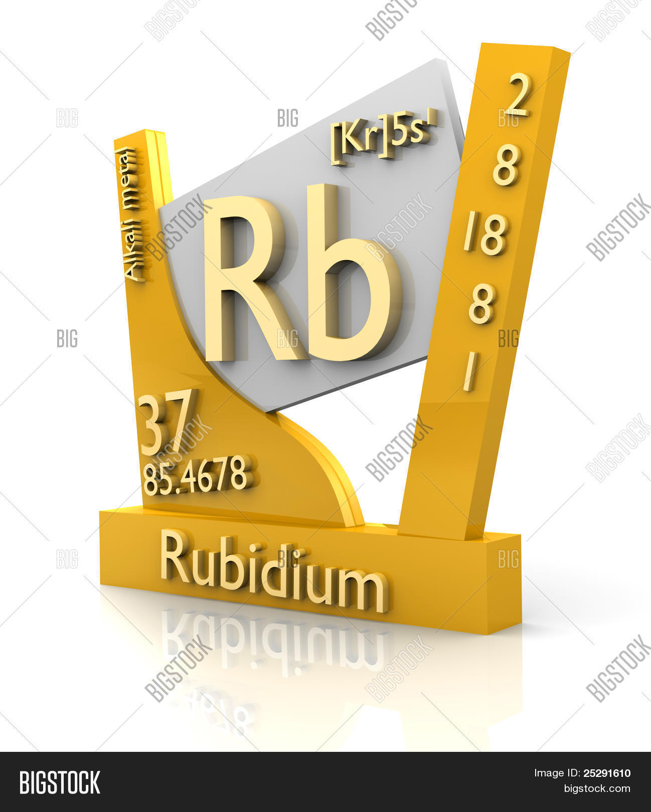 Rubidium Form Periodic Table Of Elements - V2 image & stock photo. 25291610