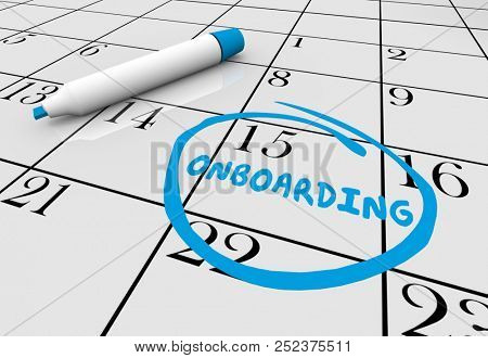 Onboarding Calendar New Job Employee Start Date 3d Illustration image ...