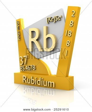 Rubidium Form Periodic Table Of Elements - V2 image & stock photo. 25291610