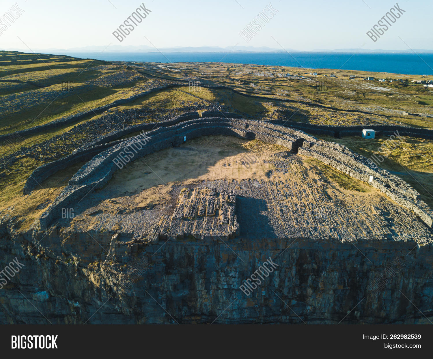 Aerial View Of Dun Aonghasa Fort Of Inishmore On The Aran Islands image ...