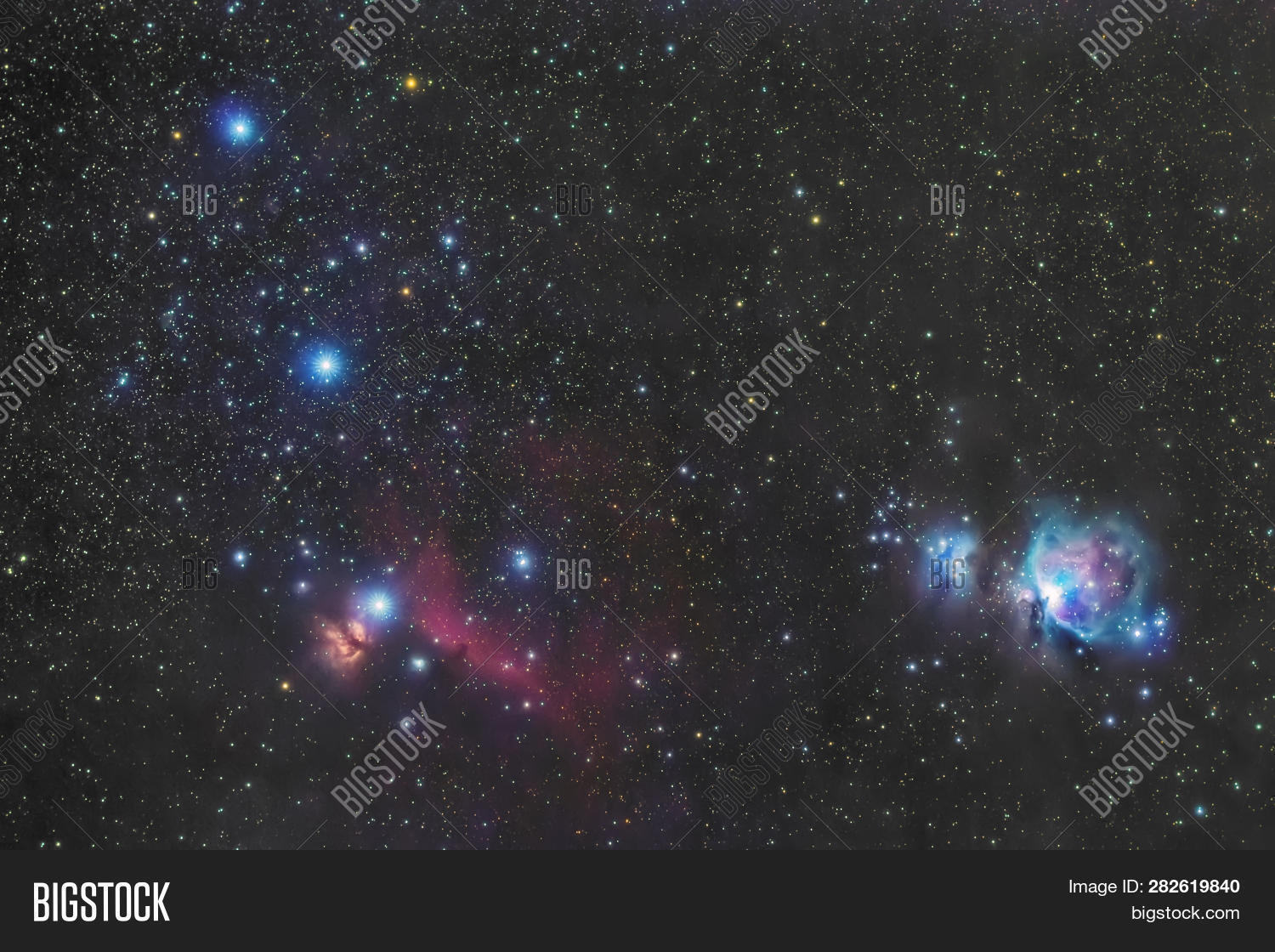 Orion's Belt In The Winter Sky, Stars Alnitak, Alnilam, Mintaka ...