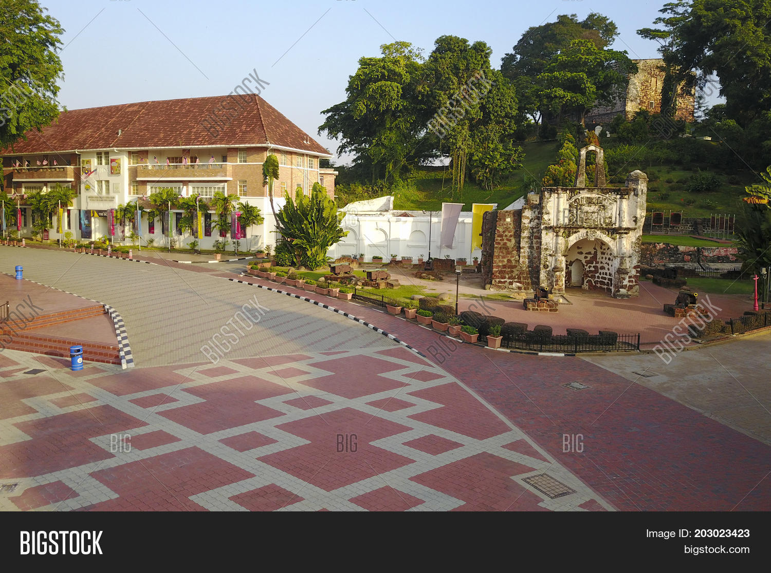 Aerial View Of A Famosa Fortress Melaka. The Remaining Part Of The ...