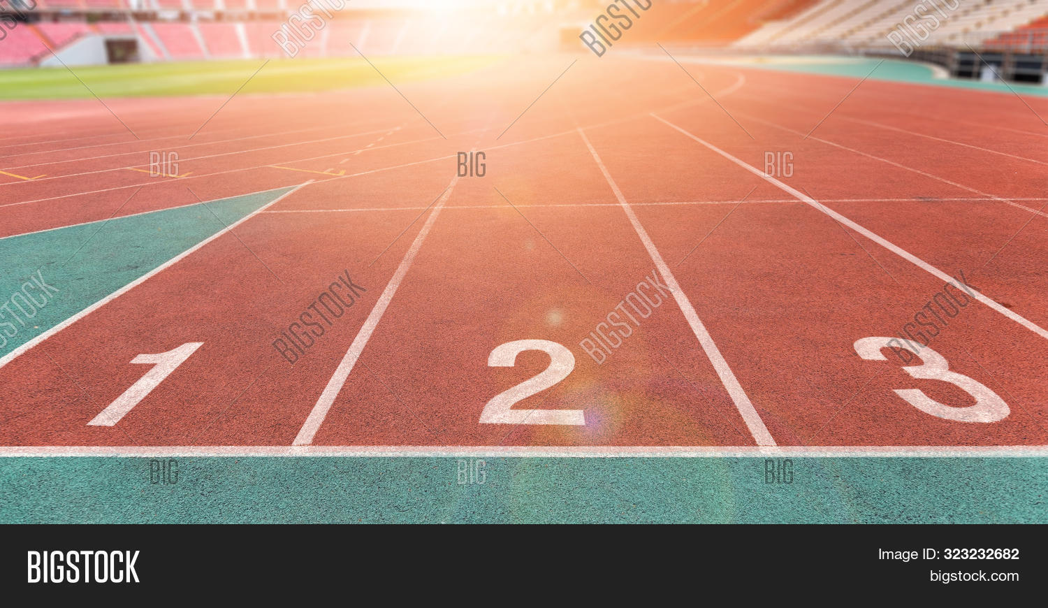 Running Track Race In Sport Arena In Athletic Game Event For Athletes ...