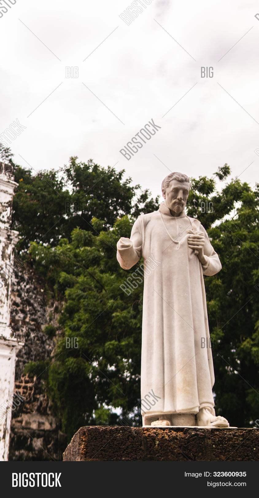 The Armless Marble Statue Of St. Francis Xavier At The Ruins Of St ...
