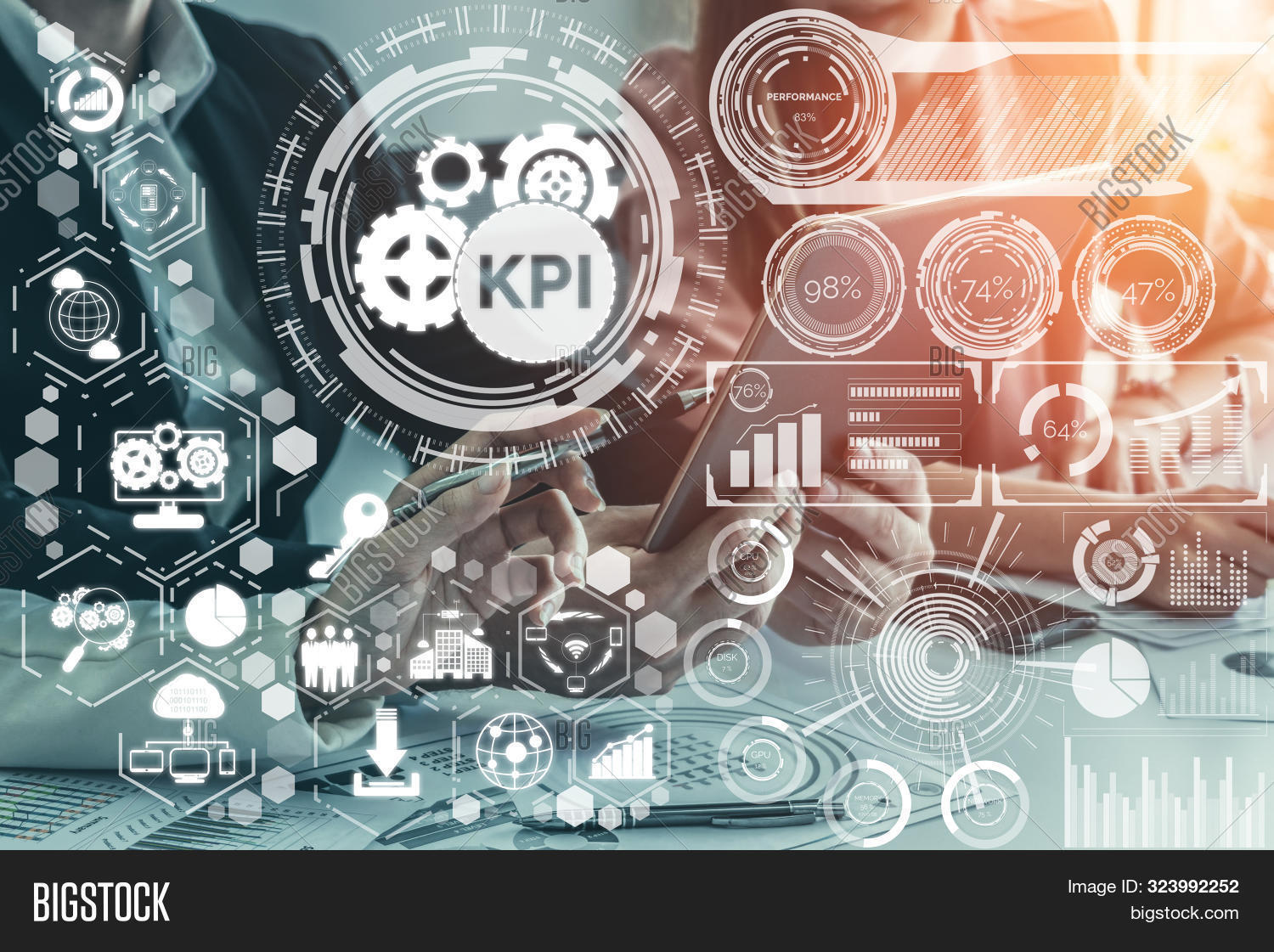 Kpi Key Performance Indicator For Business Concept - Modern Graphic ...