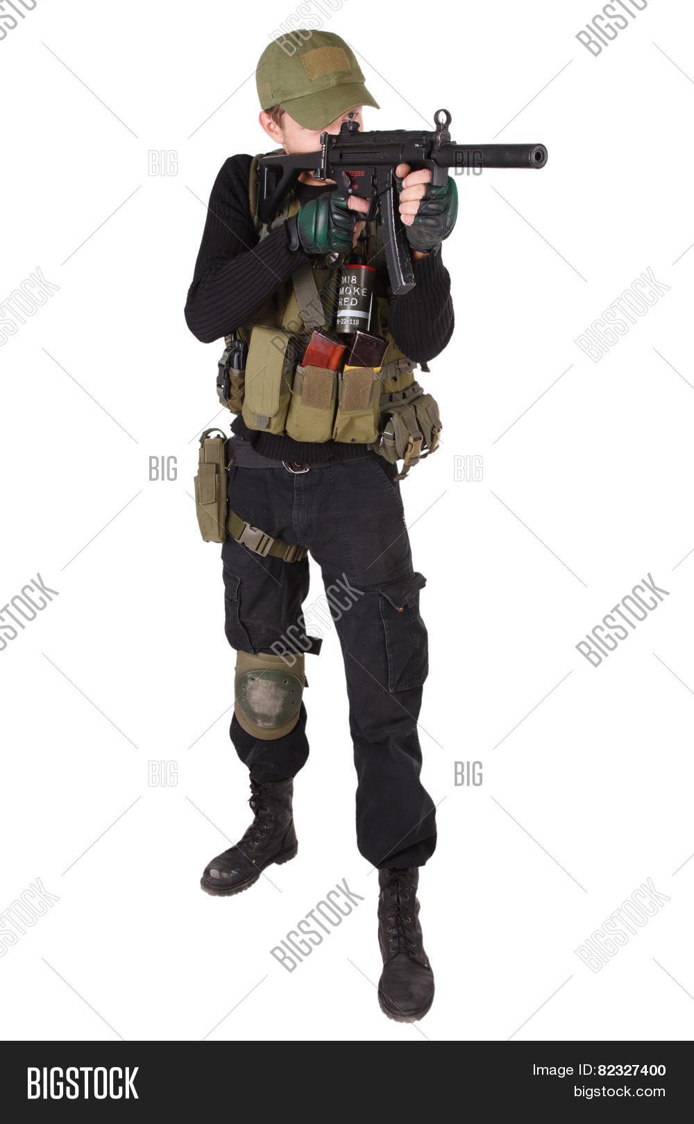 Mercenary With Mp5 Submachine Gun image & stock photo. 82327400