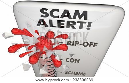 Scam Alert Scheme Ripoff Warning Level 3d Illustration image & stock ...